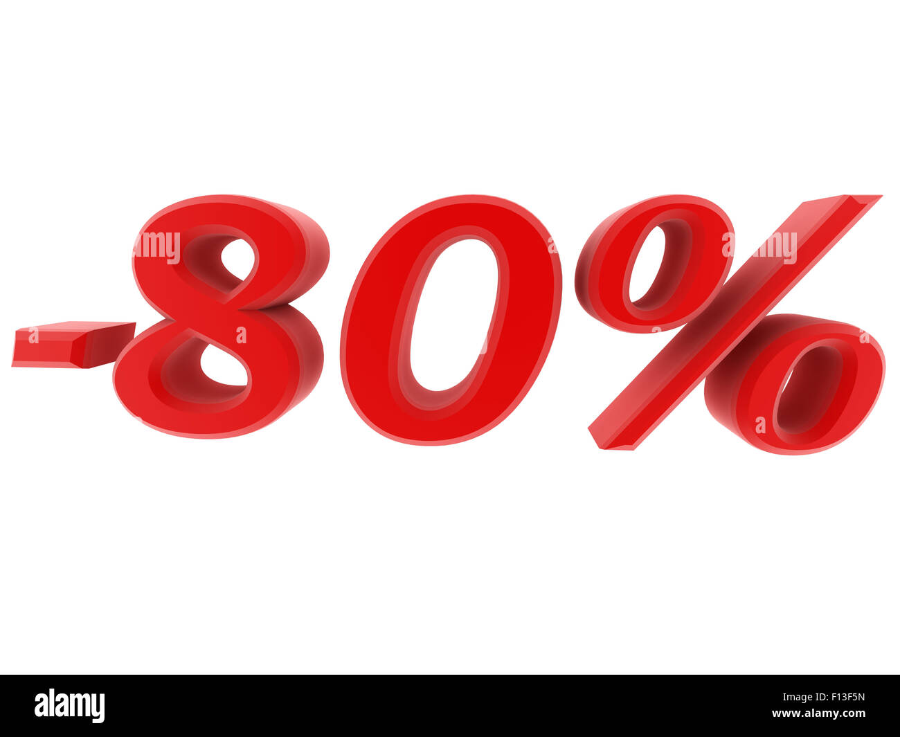 3d image 80 percent off digits Stock Photo - Alamy