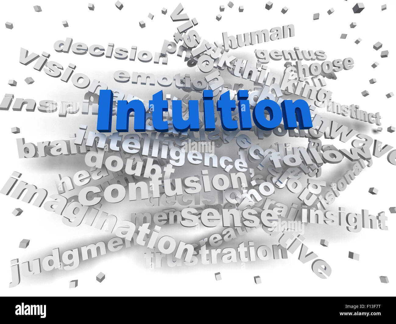 3d image Intuition word cloud concept Stock Photo - Alamy