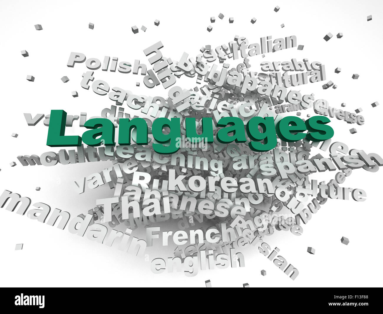 3d image Languages of the world issues concept word cloud background ...