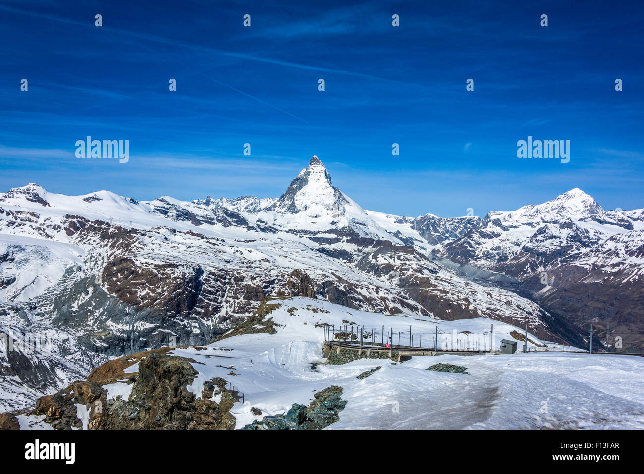 Views of the train ride to the Matterhorn, Zermatt, Switzerland Stock ...