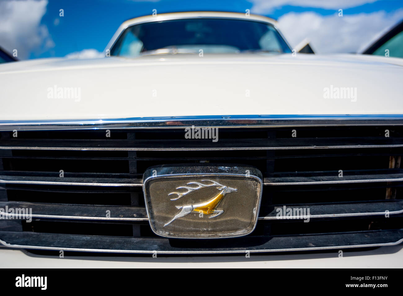 Triumph badge on a Triumph Stag at a Meeting of the Standard Motor Club ...