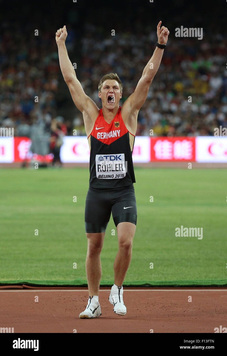 Beijing, China. 26th August, 2015. Thomas Roehler of Germany celebrates ...