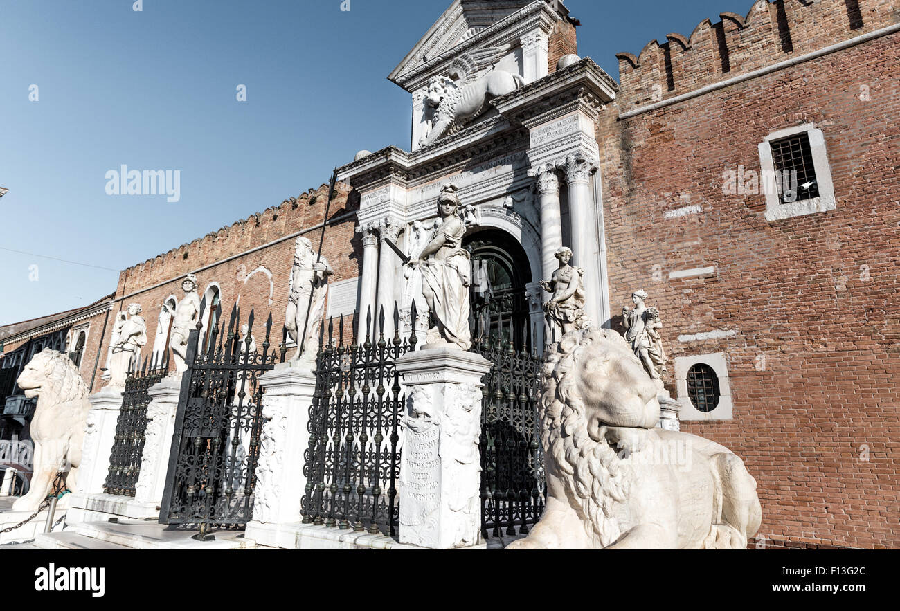 The statues that stand guard at the entrance to the old armory in ...