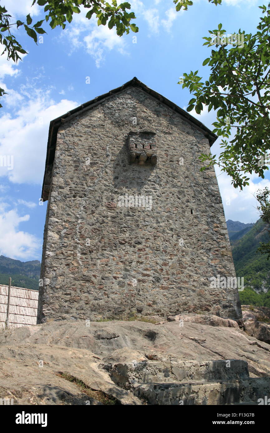 Blood feud or Lock-in Tower at Thethi, Thethi National Park, Shkodra ...