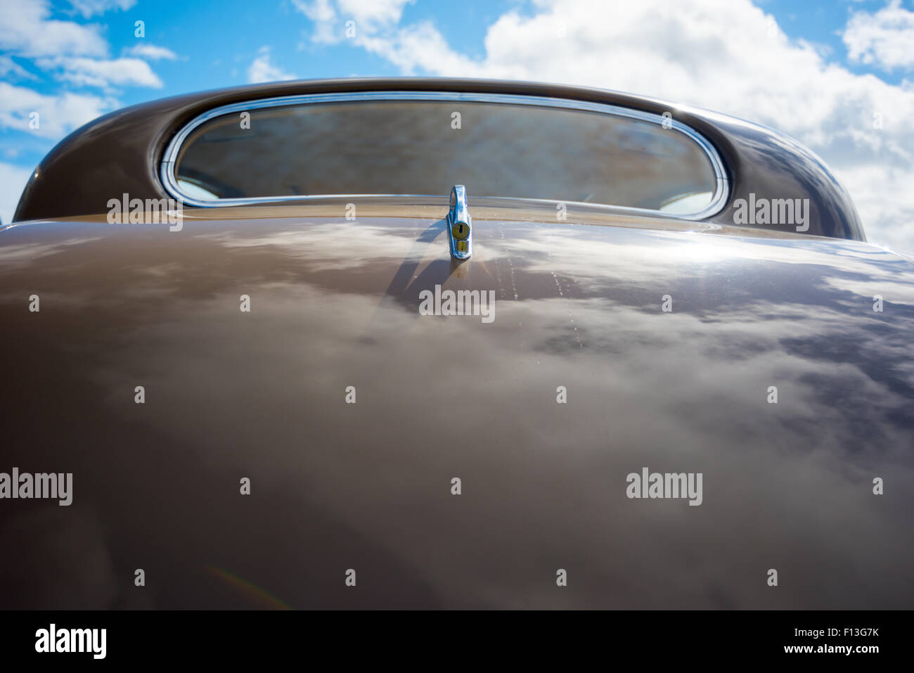 Rear view of A 1950 Jaguar Mark v at Meeting of the Standard Motor Club ...