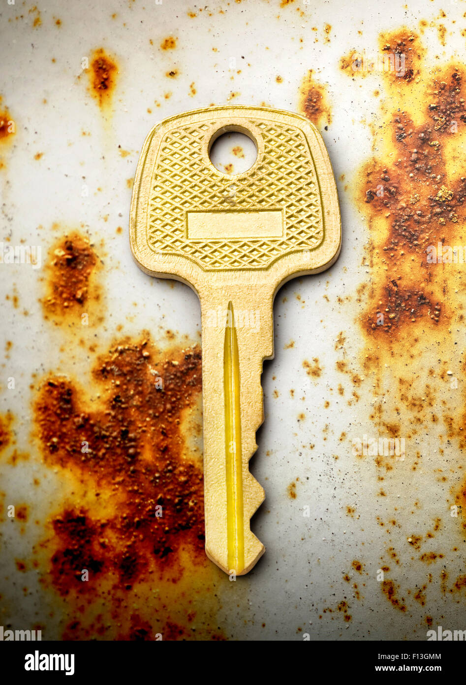 One old steel key vertical in closeup Stock Photo - Alamy