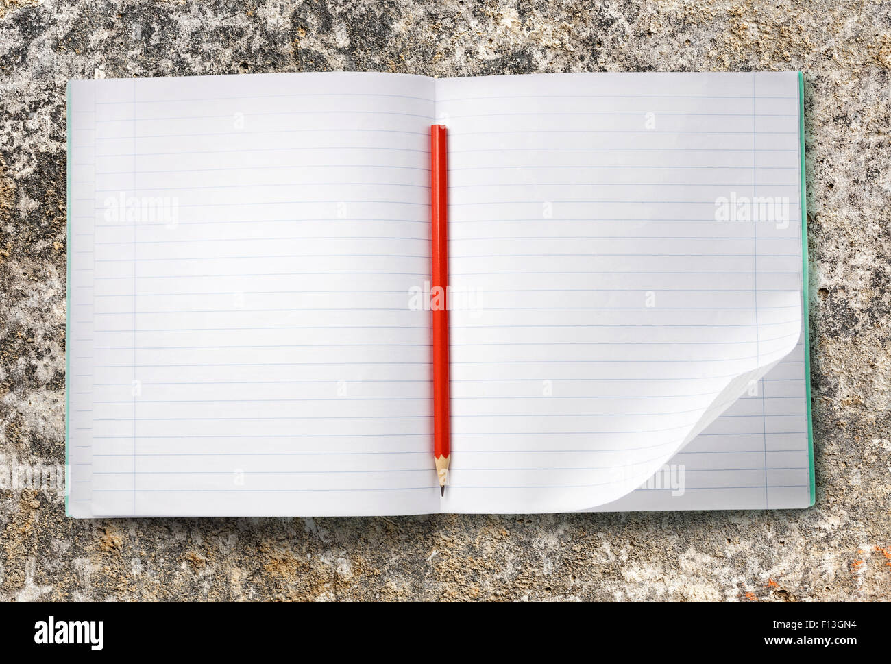 White blank open notebook with red pencil Stock Photo - Alamy White blank open notebook with red pencil Stock Photo - Alamy