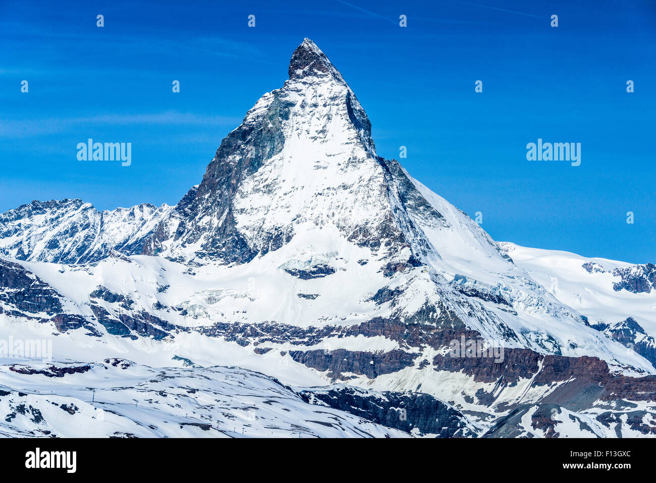 Views of the train ride to the Matterhorn, Zermatt, Switzerland Stock ...