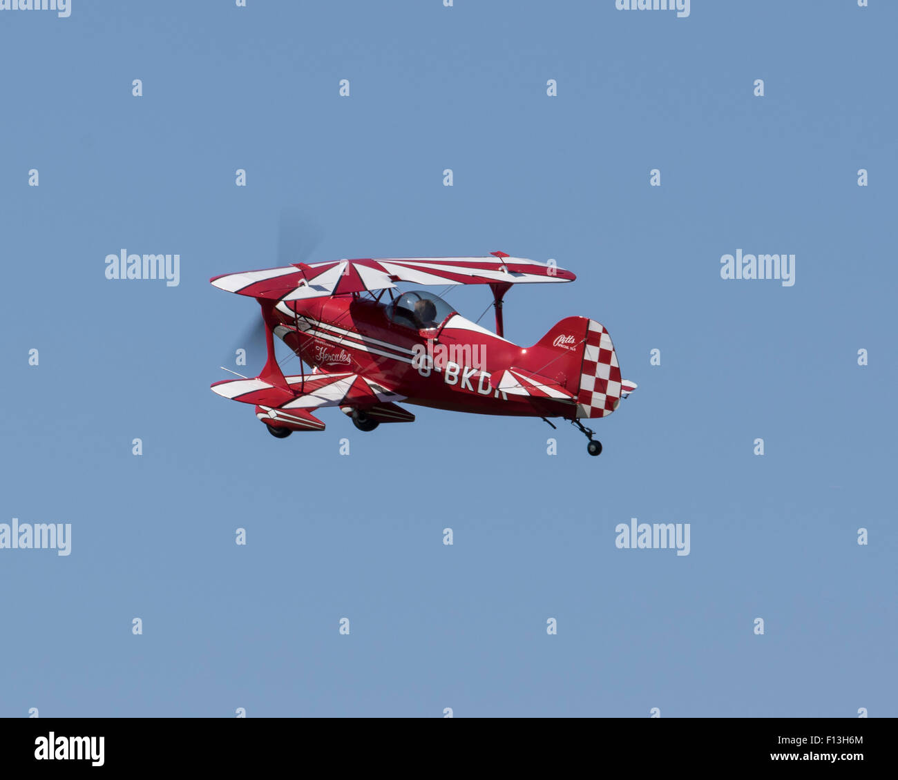 Pitts S-1s Special biplane aircraft G-BKDR performs aerobatics at ...