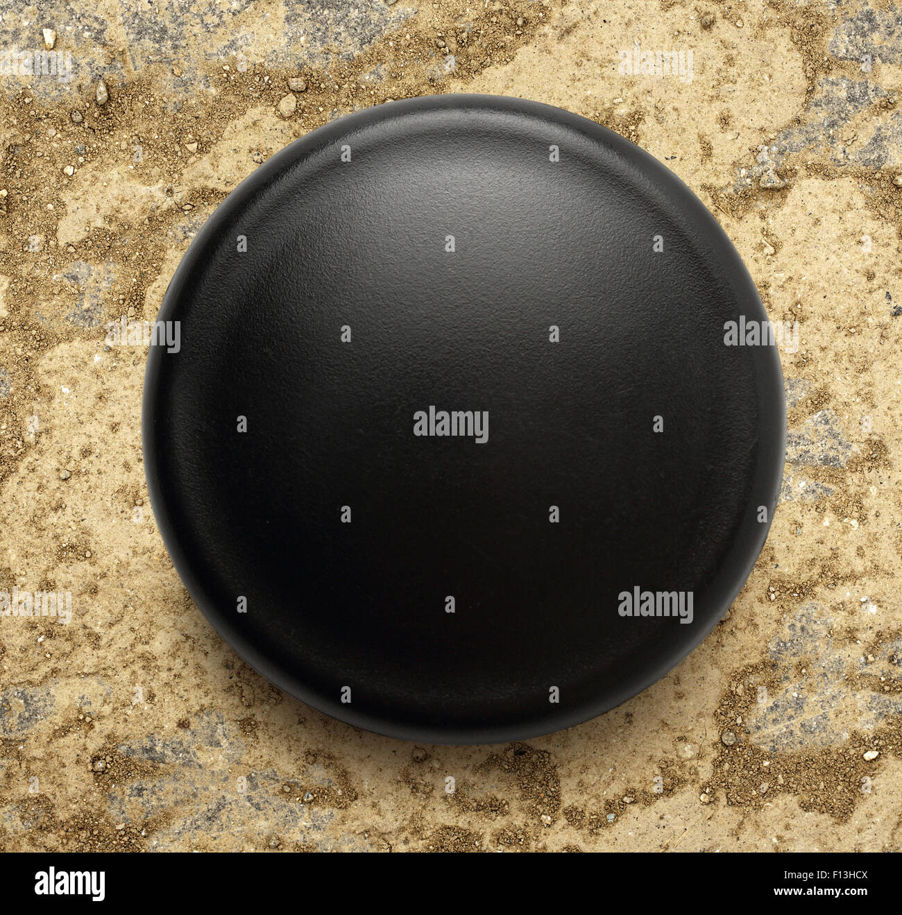 Blank black round badge on background Stock Photo - Alamy