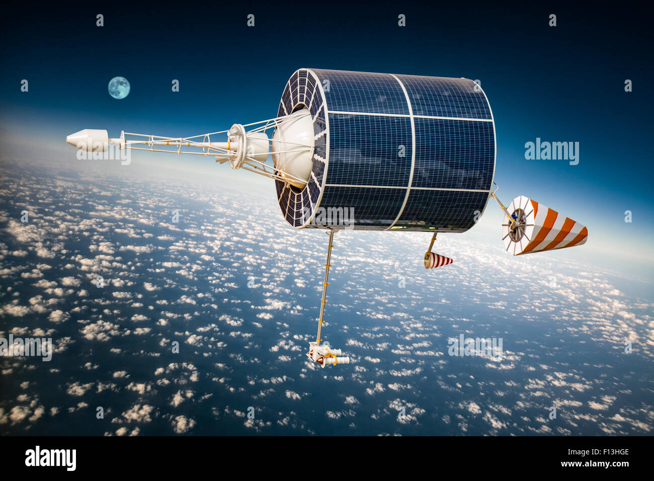 Space satellite orbiting the earth. Elements of this image furnished by ...
