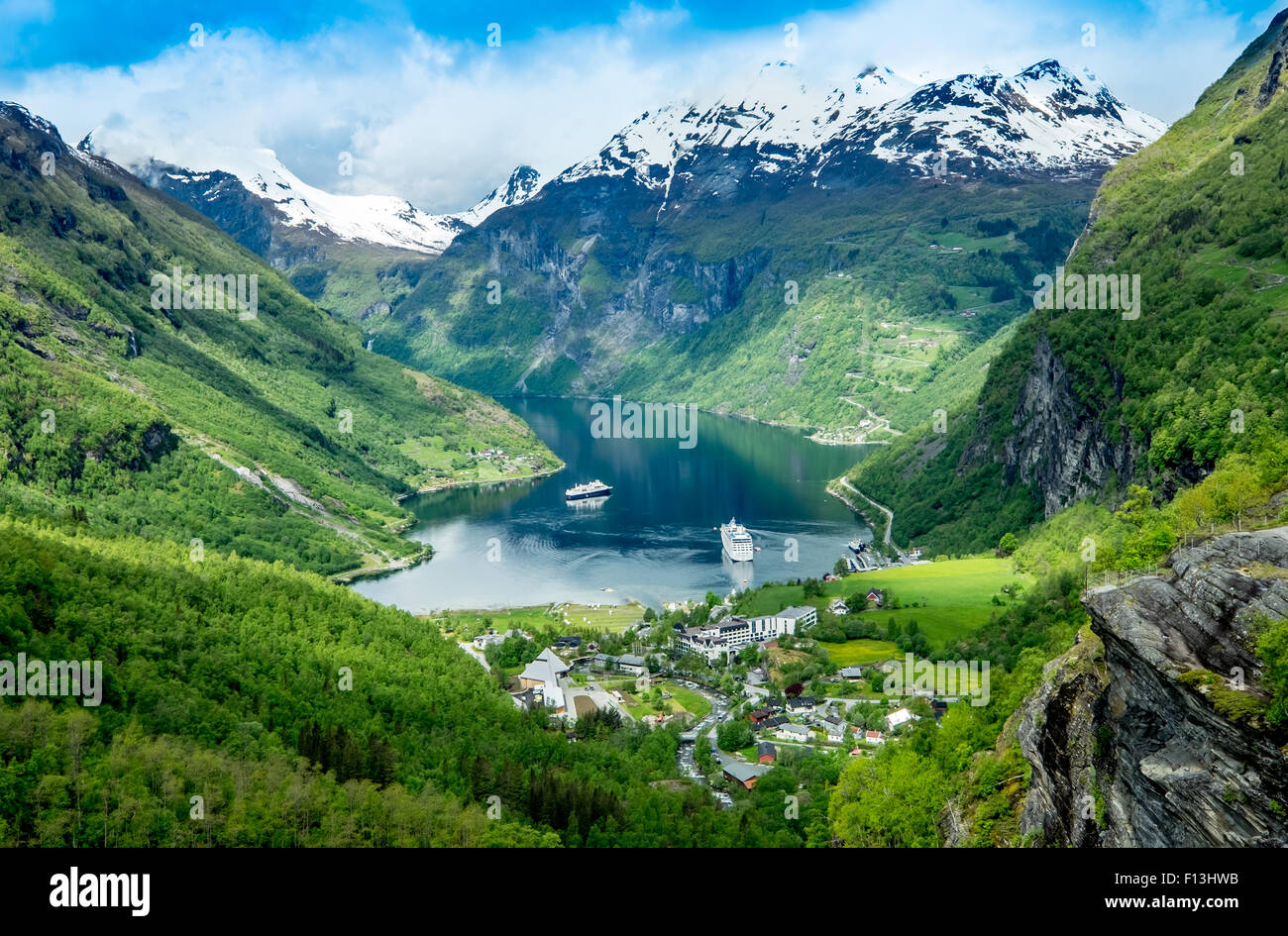 Geiranger fjord, Beautiful Nature Norway. It is a 15-kilometre (9.3 mi ...
