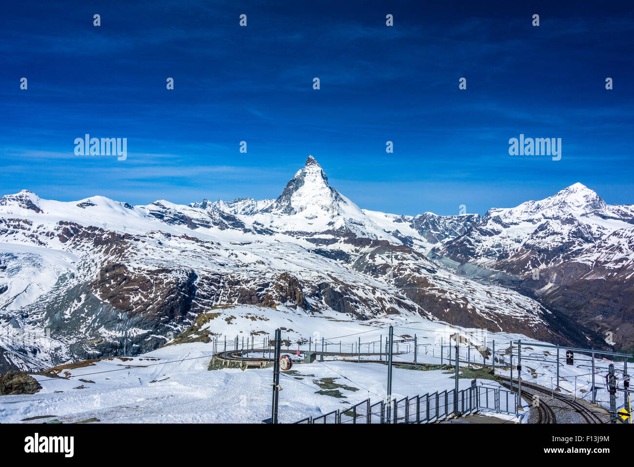 Views of the train ride to the Matterhorn, Zermatt, Switzerland Stock ...