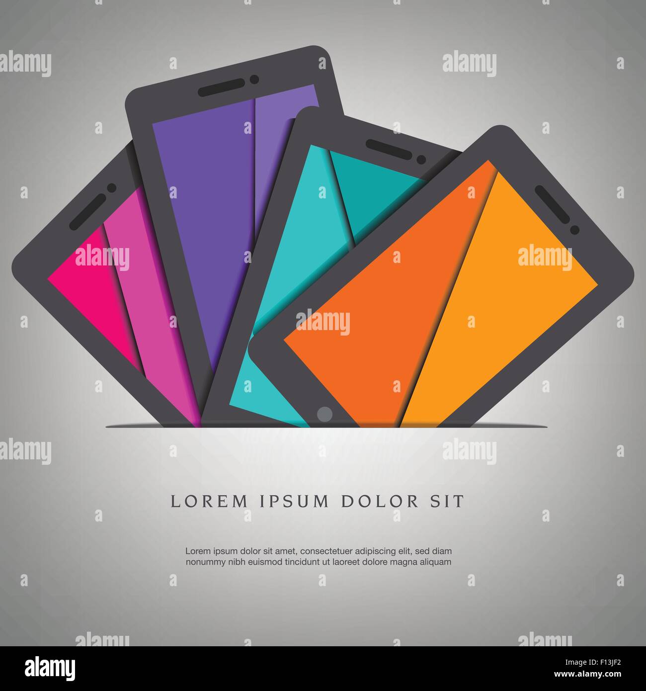 Colorful smart phone concept on a gradient background Stock Vector ...