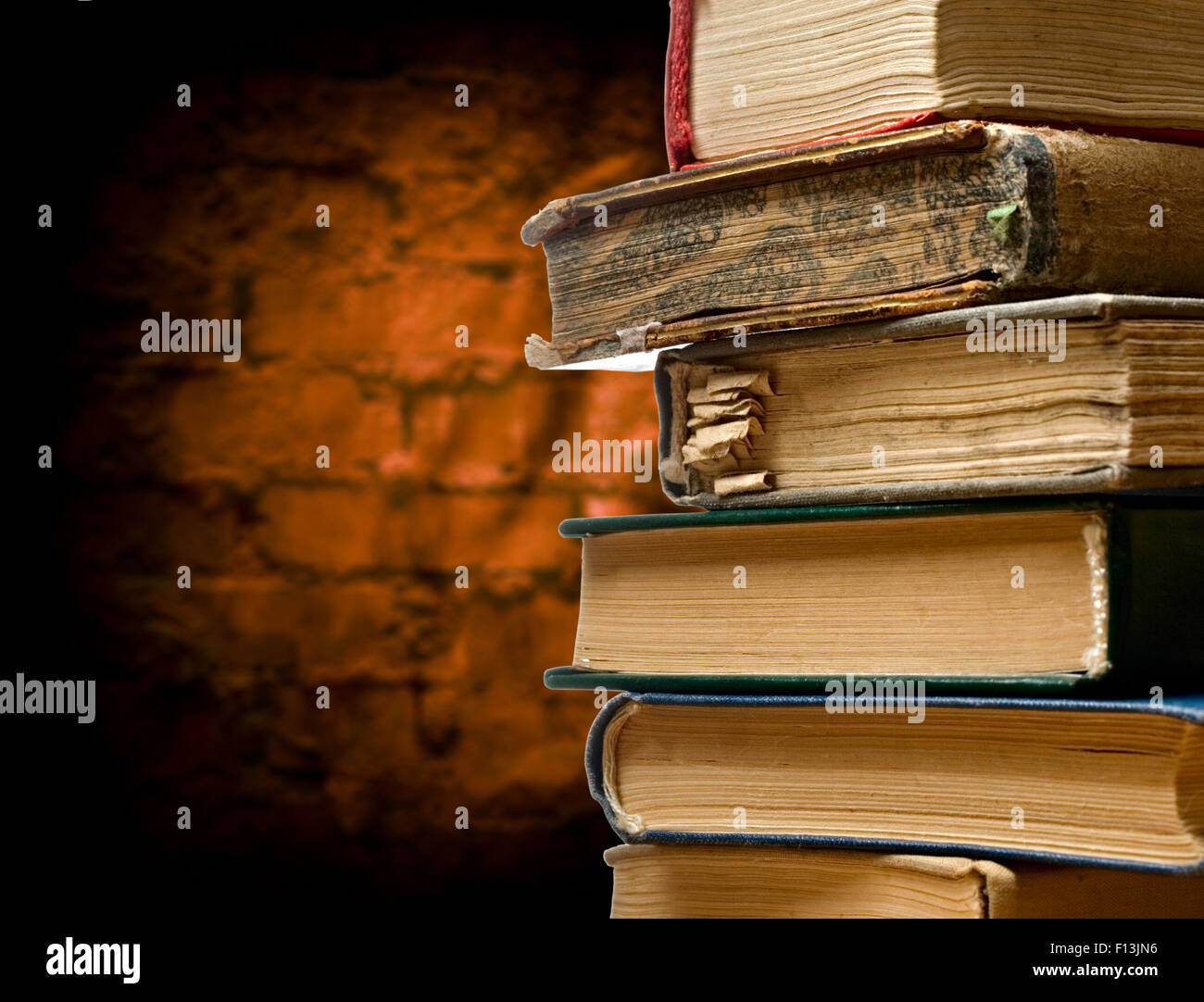 Pile of old used books in closeup Stock Photo - Alamy