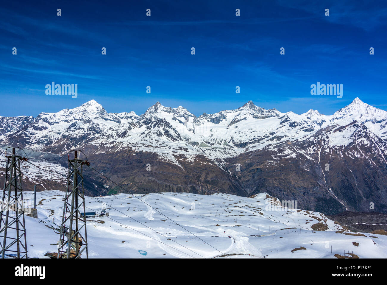 Views of the train ride to the Matterhorn, Zermatt, Switzerland Stock ...