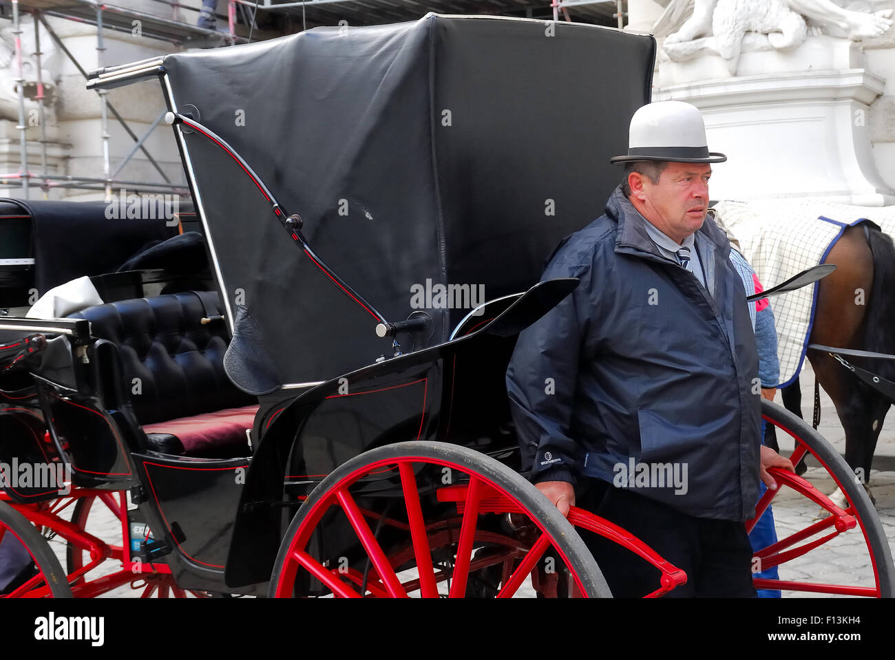 Vienna, a fiacre. The fiacre is the tipical Viennese cab. A coachman ...