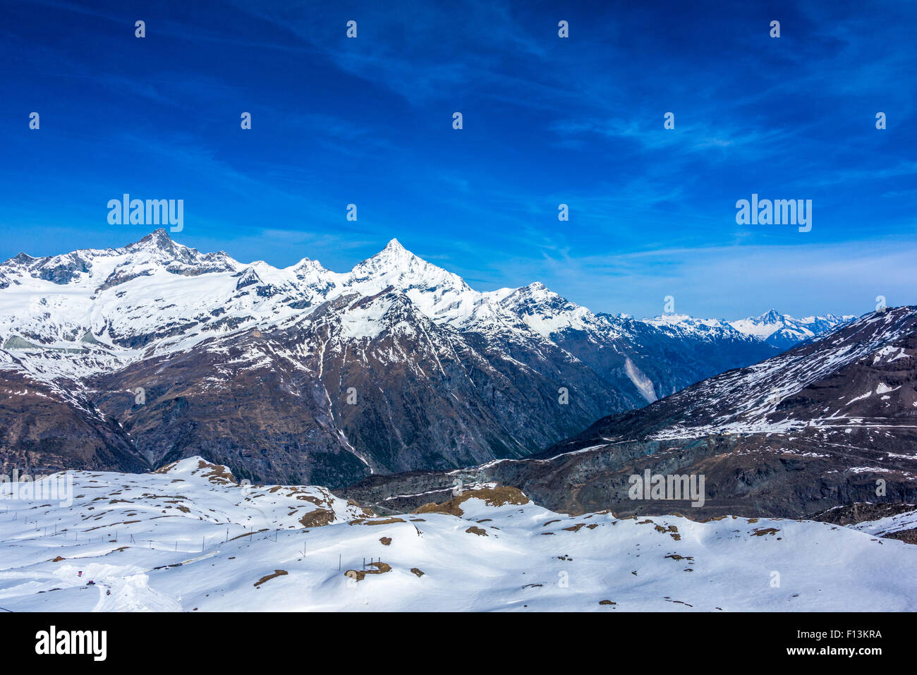 Views of the train ride to the Matterhorn, Zermatt, Switzerland Stock ...
