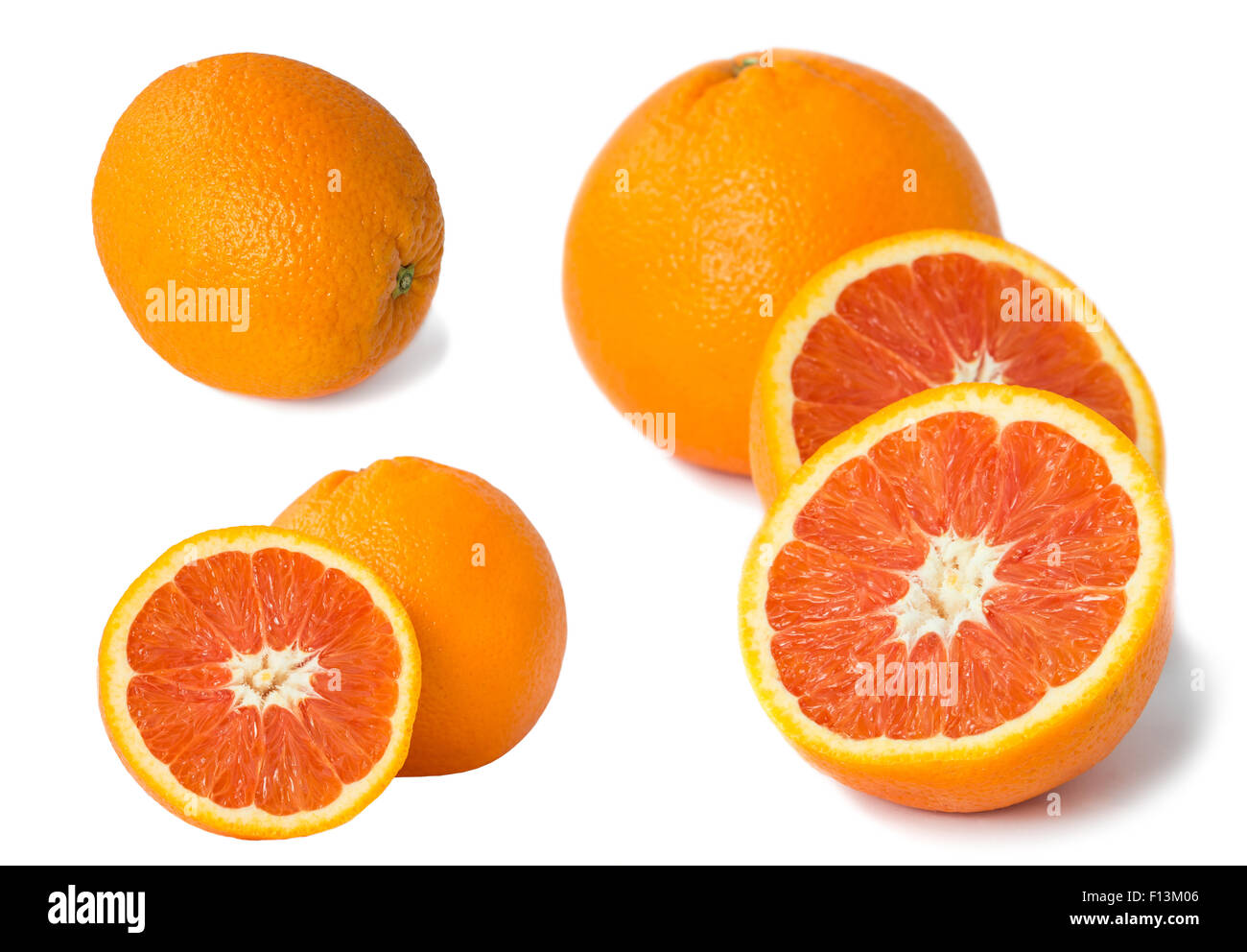 Set of Red orange fruit isolated on white background Stock Photo - Alamy