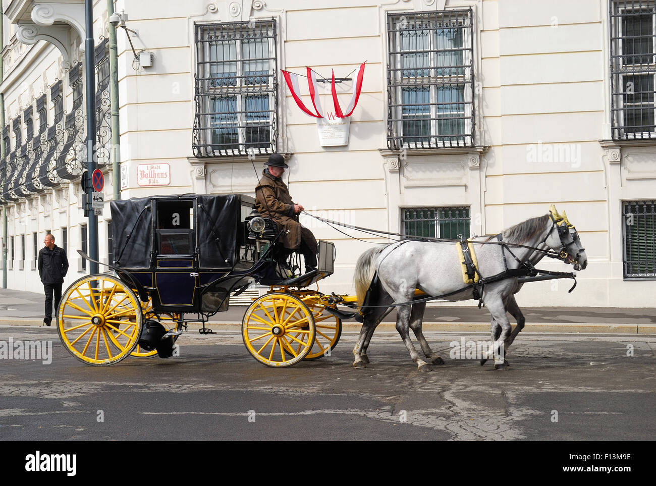 Vienna, a fiacre. The fiacre is the tipical Viennese cab Stock Photo ...