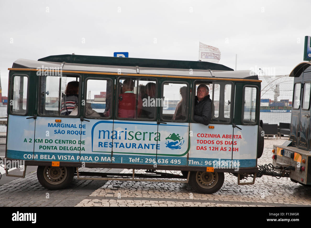 Trolley bus in Sao Miguel azores Stock Photo - Alamy