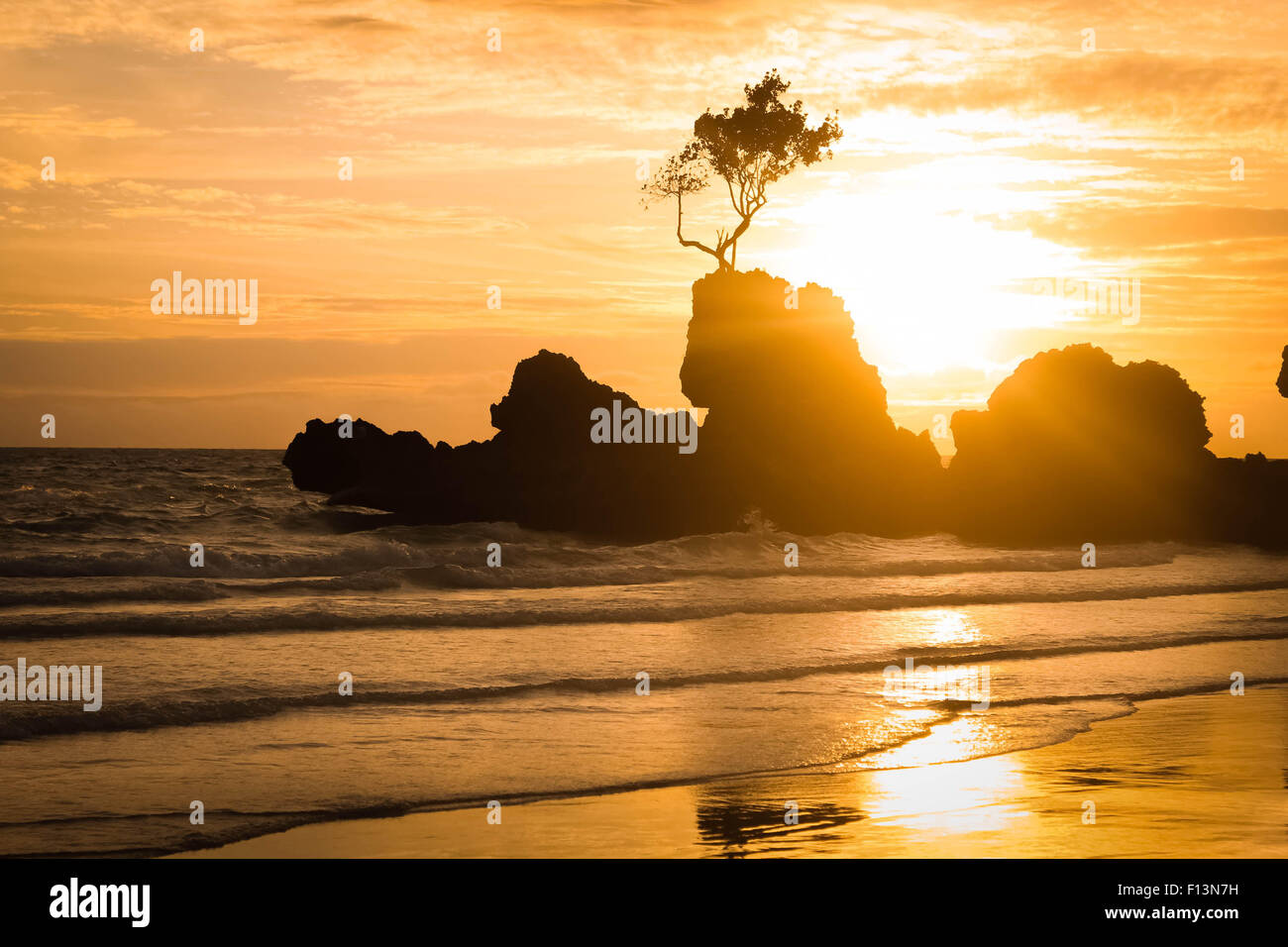 sunset at the beach Stock Photo - Alamy