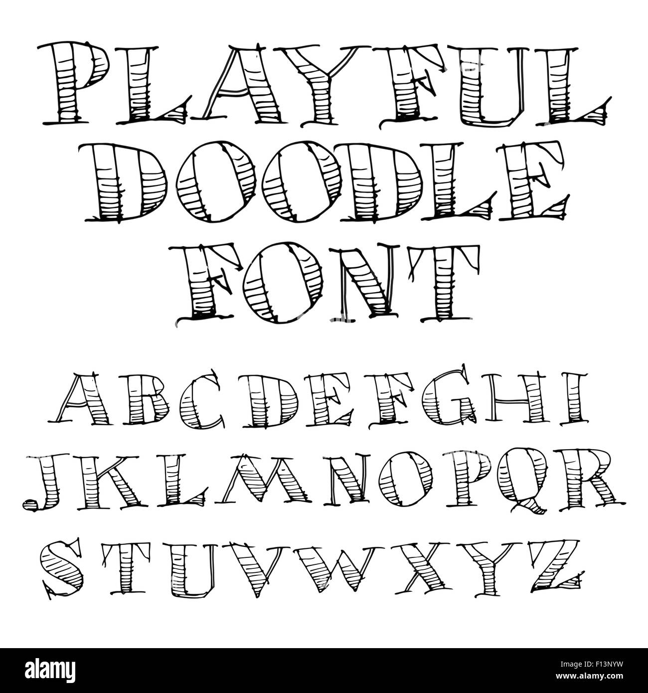 Hand Drawn Sketch Alphabet for Print or Web Stock Vector Image & Art ...