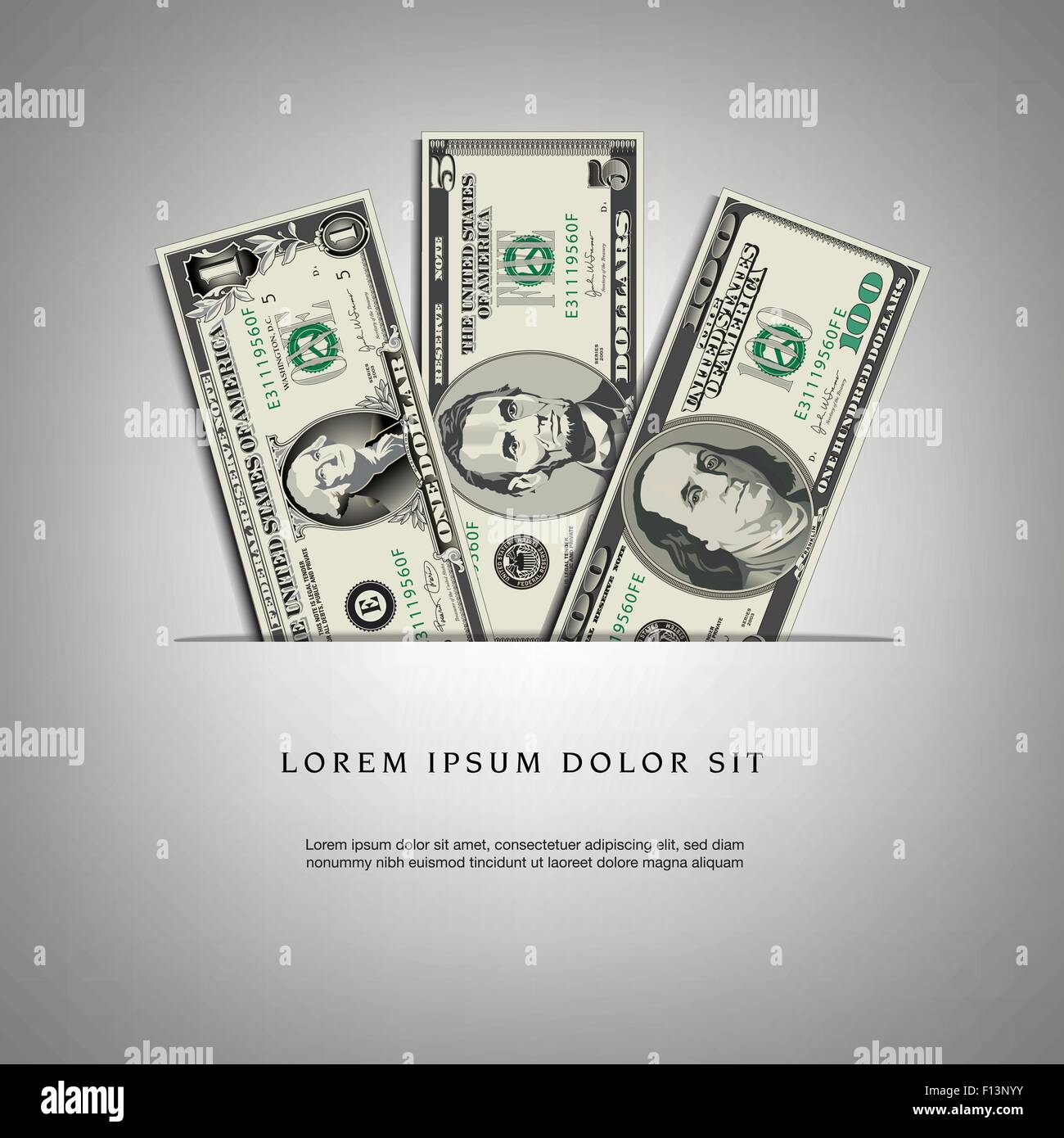 A Money Graphic Made from Various Bills on a Plain Background Stock ...
