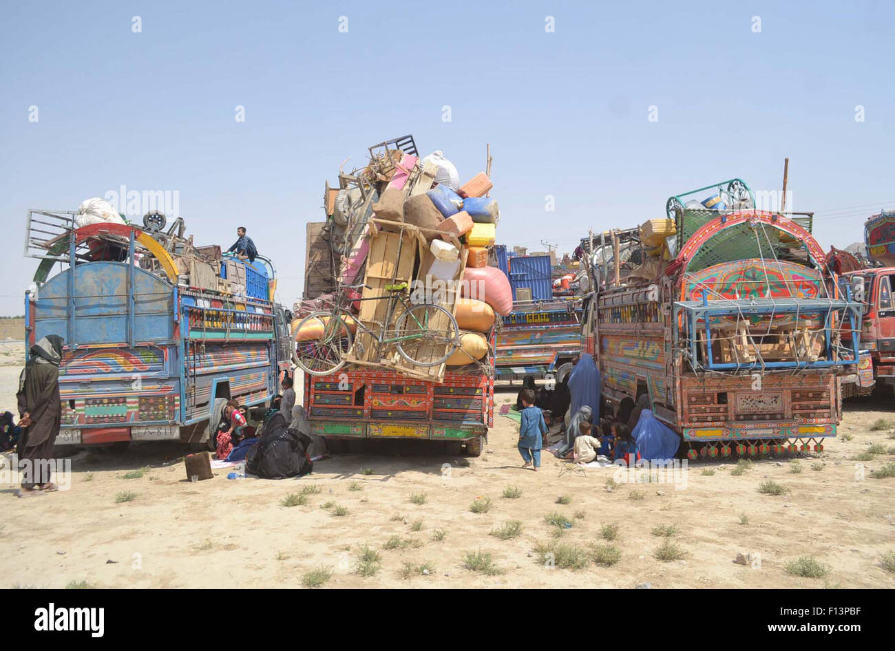 Afghan people are at UNCHR office located in Quetta as Afghan refugees are going back to their ...