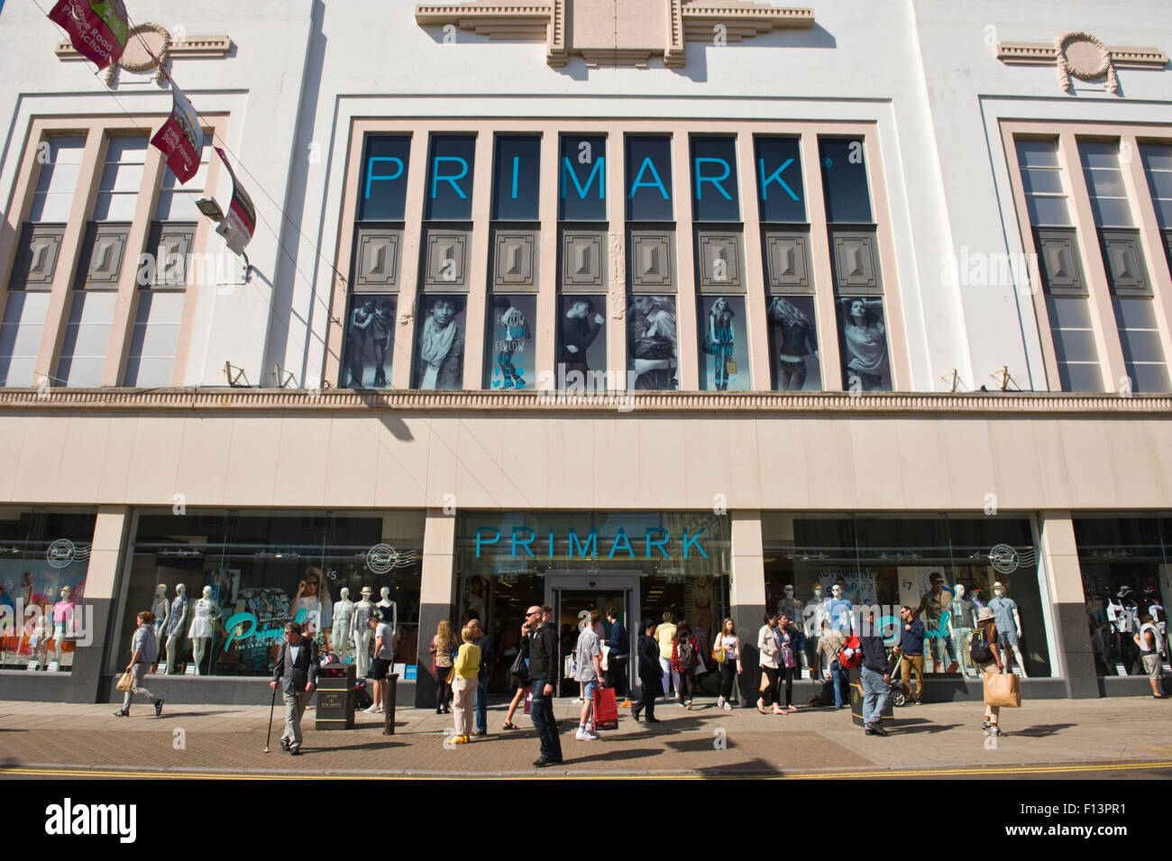 Front exterior of Primark on high street in Brighton East Sussex ...