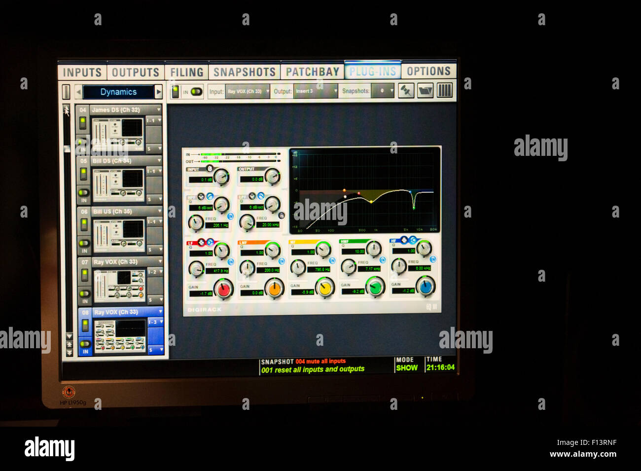 Digital soundboard used for band performing on stage at Brecon Jazz ...