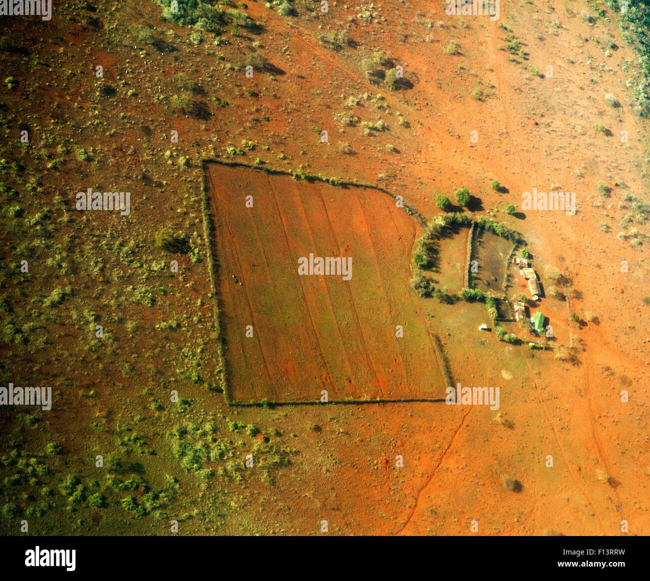 Aerial view of arid farm, Kenya, February 2011 Stock Photo - Alamy