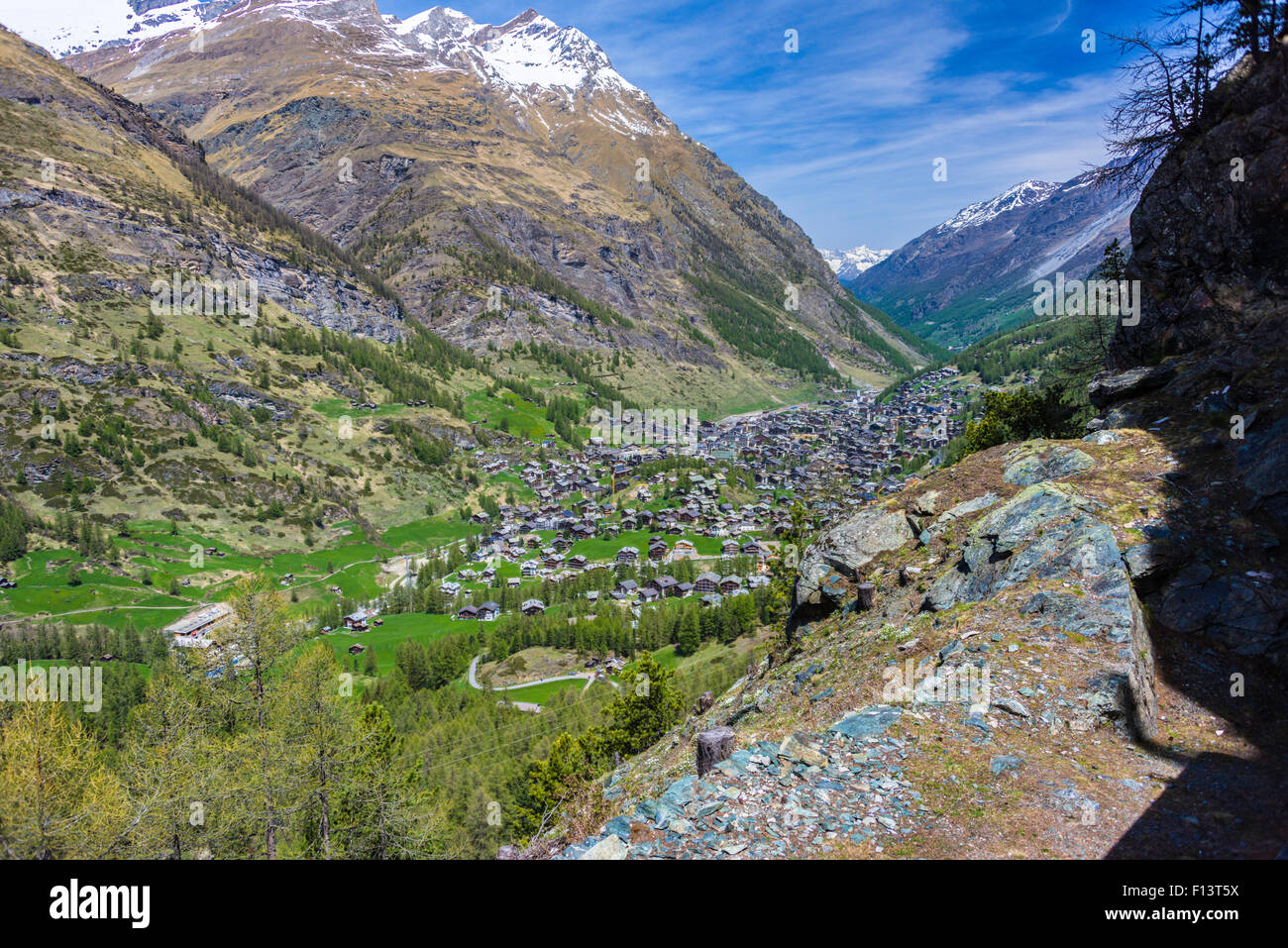 Views of the train ride to the Matterhorn, Zermatt, Switzerland Stock ...