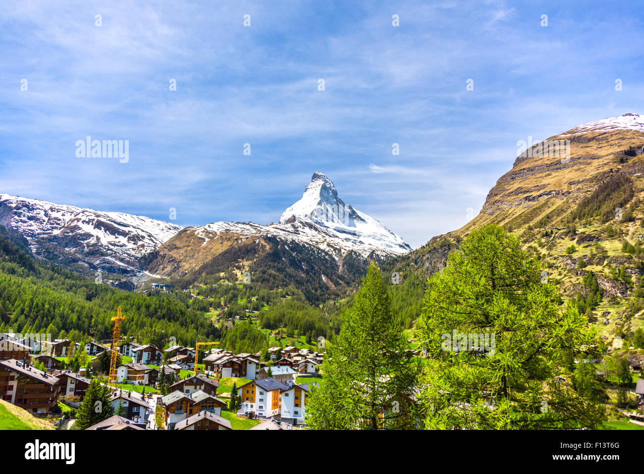 Views of the train ride to the Matterhorn, Zermatt, Switzerland Stock ...