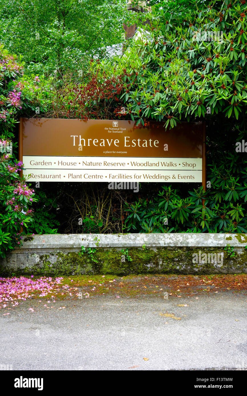 Threave Estate Sign, Castle Douglas, Dumfries & Galloway, Scotland, UK ...