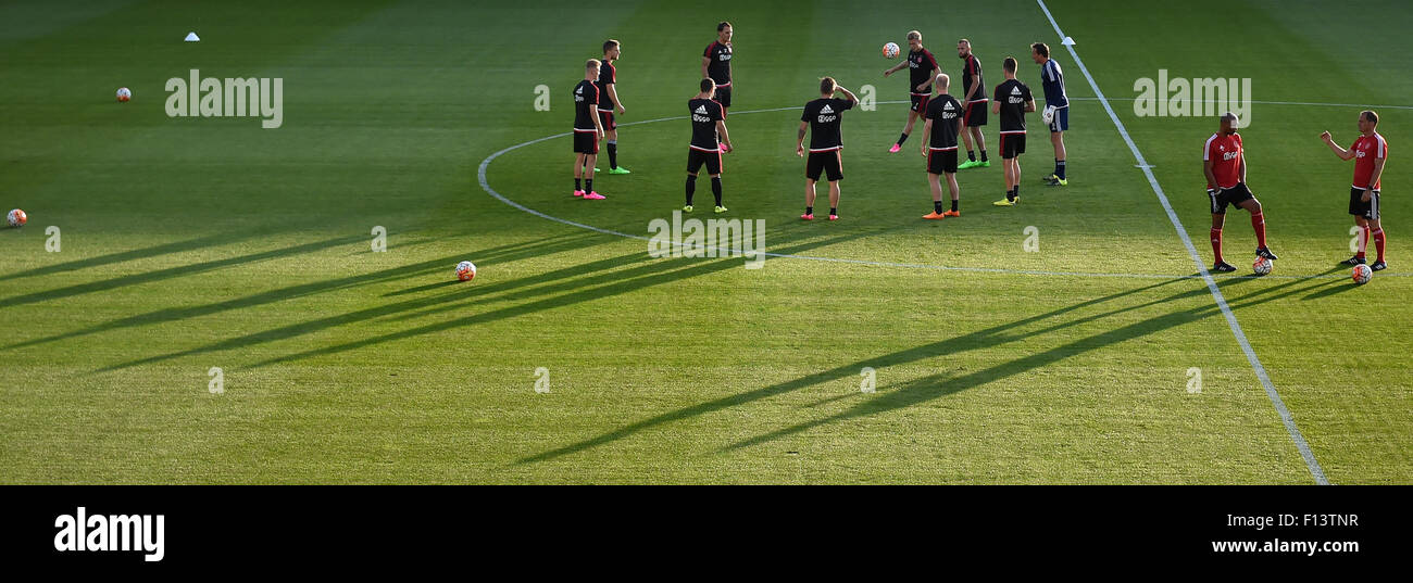 Players of Ajax Amsterodam attend Ajax training session prior to the ...