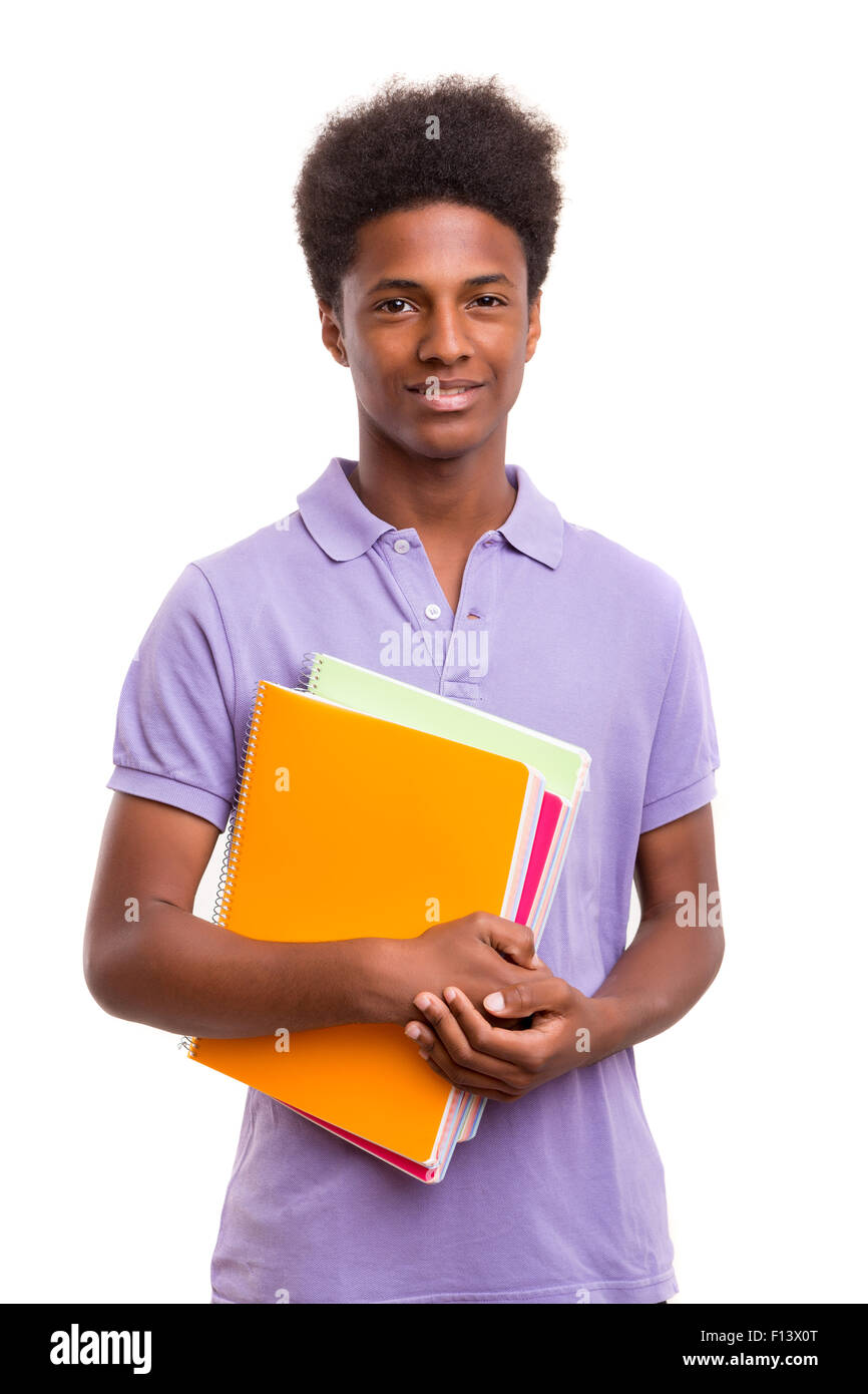 Young african student posing isolated over a white background Stock ...