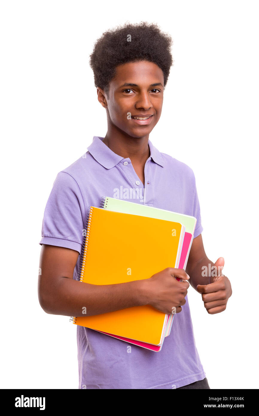 Young african student posing isolated over a white background Stock ...