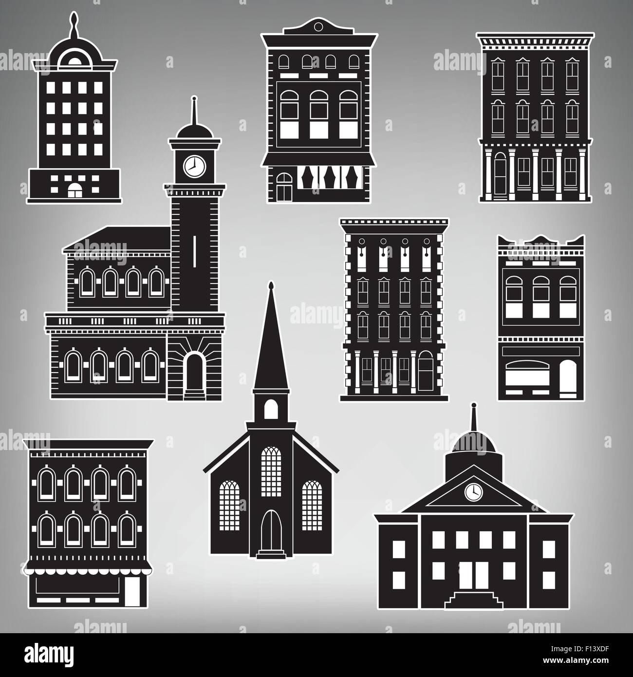 Downtown main street clock Stock Vector Images - Alamy