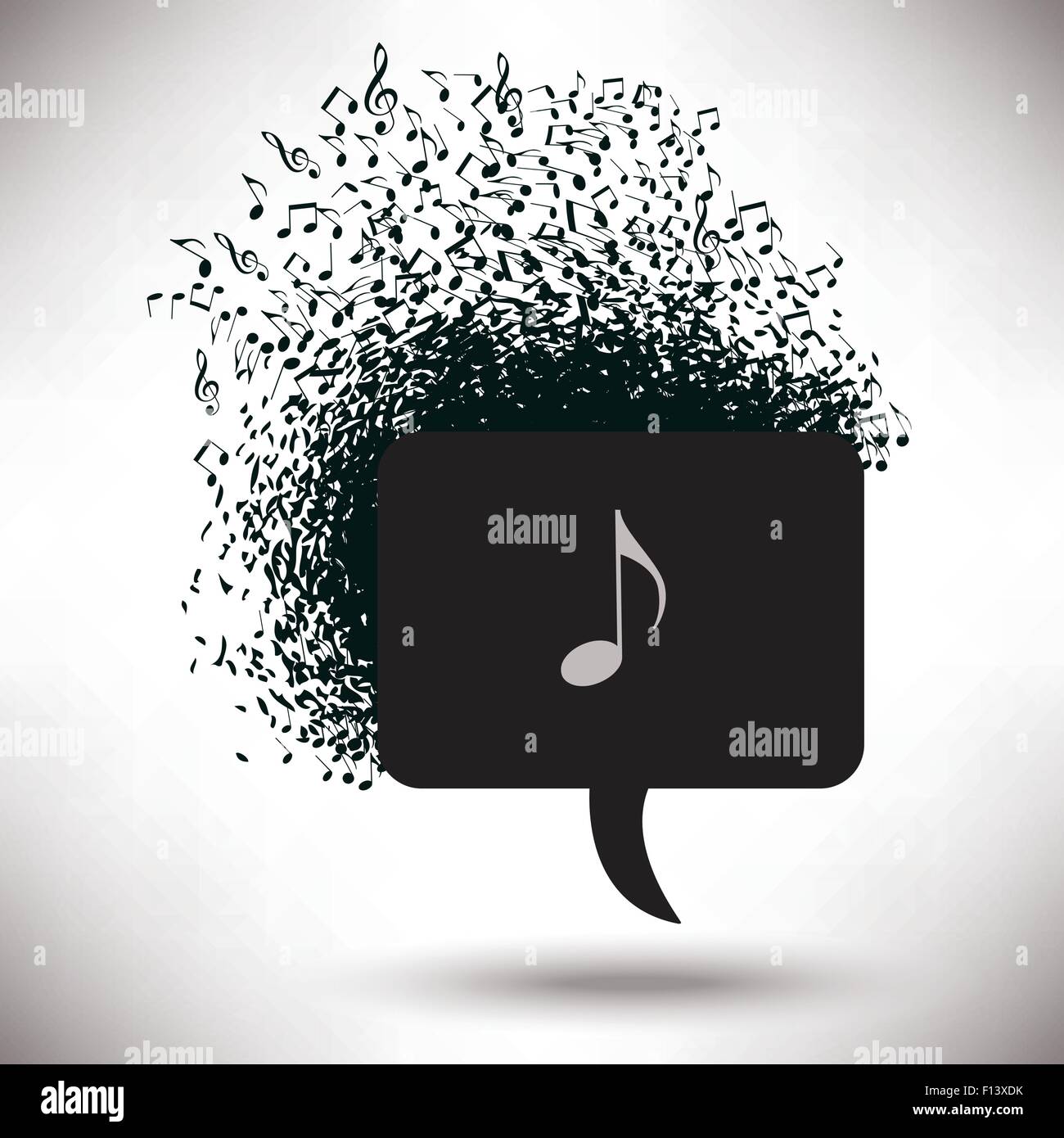Speech Bubble Abuzz with Musical Notes on a Plain Background Stock ...