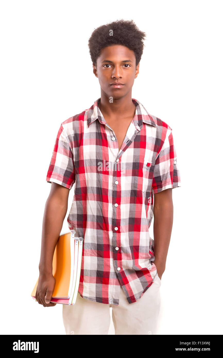 Young african student posing isolated over a white background Stock ...