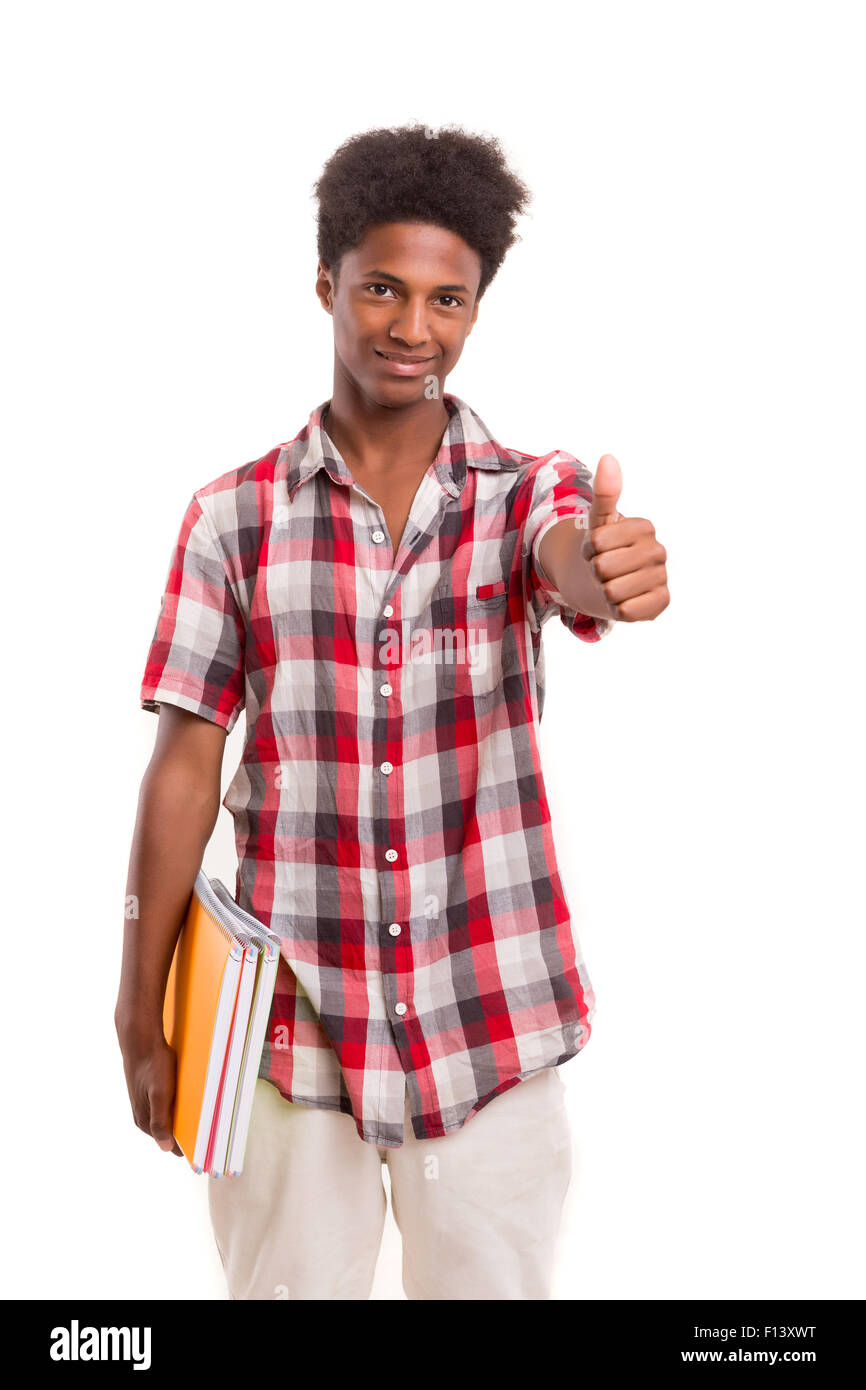 Young african student posing isolated over a white background Stock ...