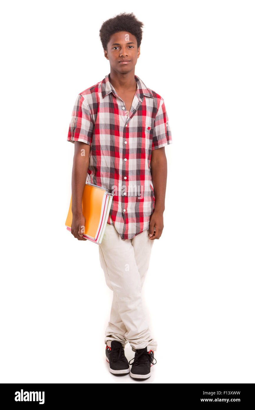 Young african student posing isolated over a white background Stock ...