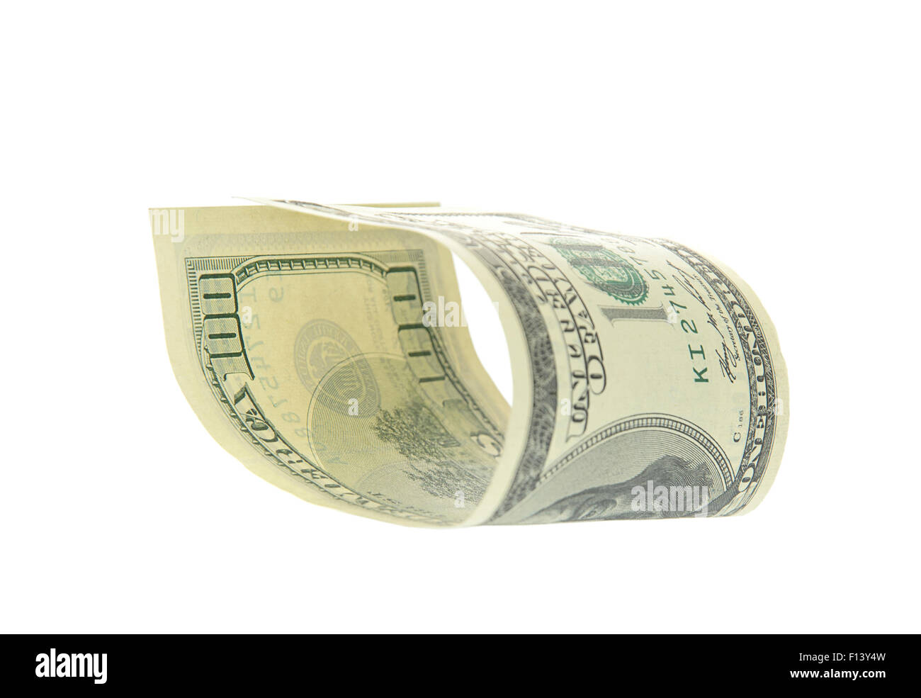 Cash. 100 Dollars US. Isolated on White Background Stock Photo - Alamy
