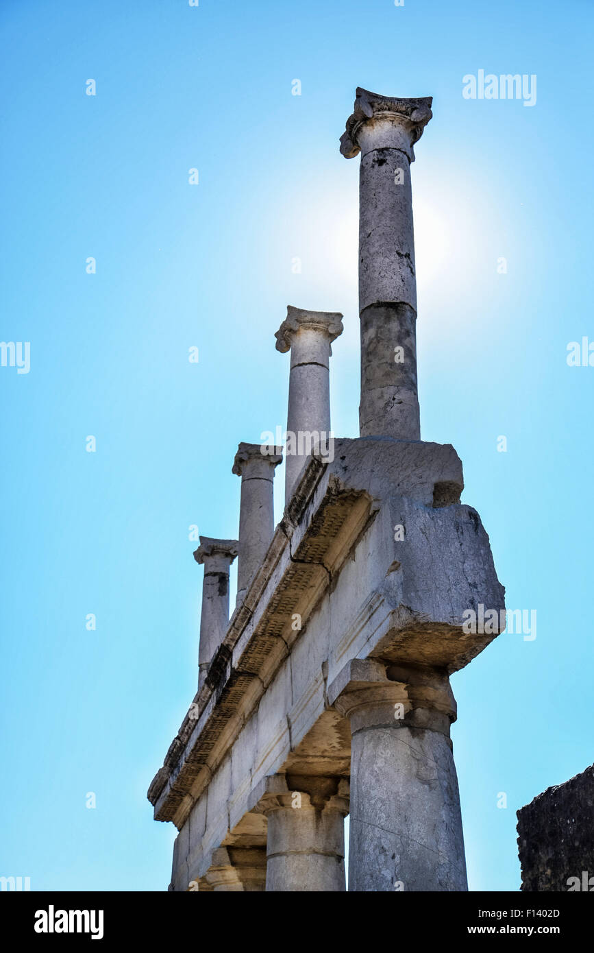 Roman archaeological ruins of the lost city of Pompeii, Italy Stock ...