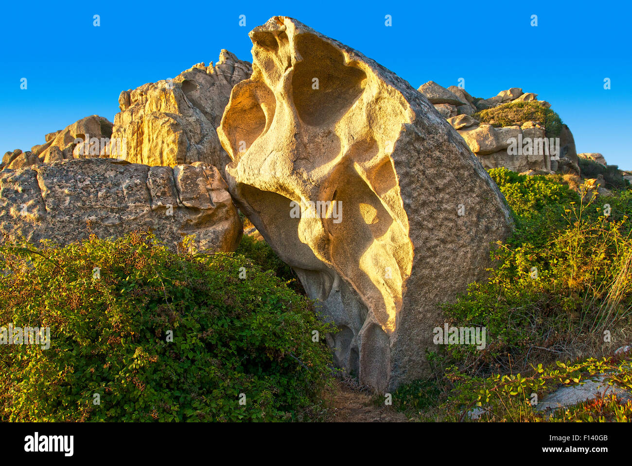 Calvi strange shaped rocks Stock Photo - Alamy