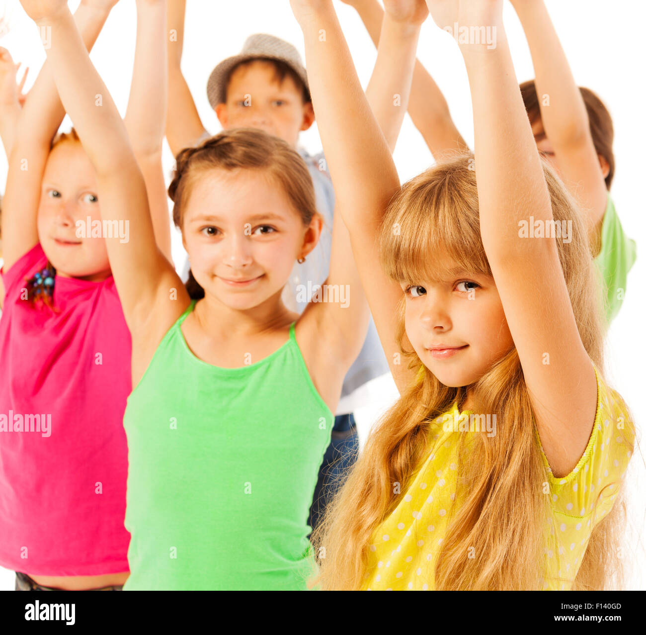 Happy smiling group of diverse girls hi-res stock photography and ...