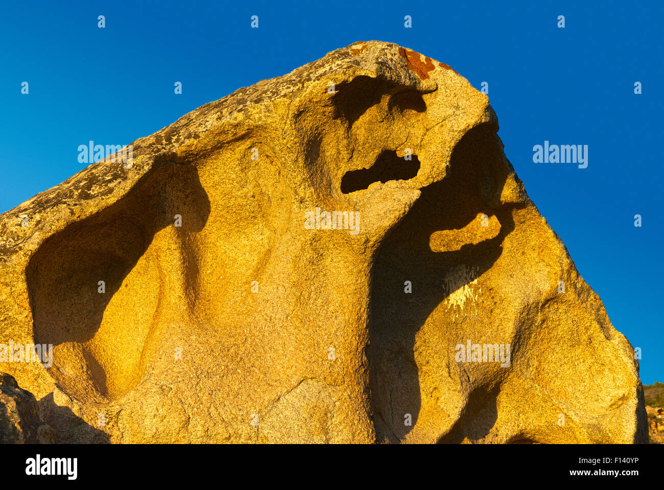 Calvi eagle face rock Notre-Dame de La Serra Stock Photo - Alamy