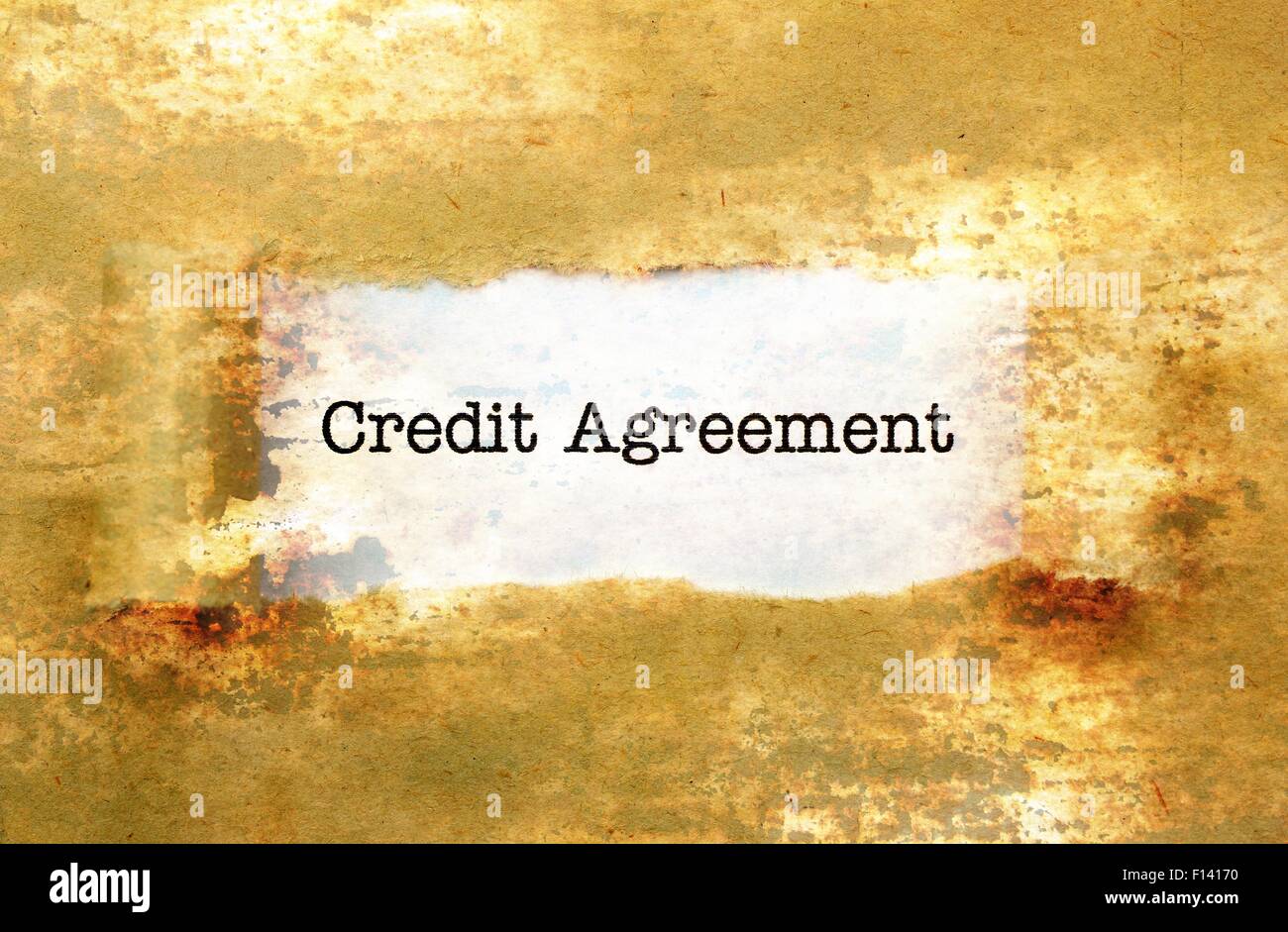 Credit agreement text on wall Stock Photo - Alamy