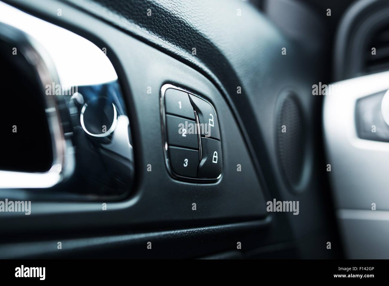 Car Door Lock and Seats Adjustment Memory Closeup Photo. Modern ...